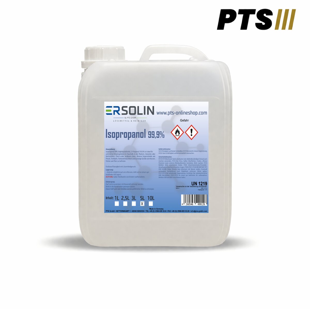 ERSOLIN - Isopropanol - Lösemittel & Reiniger, 16,89
